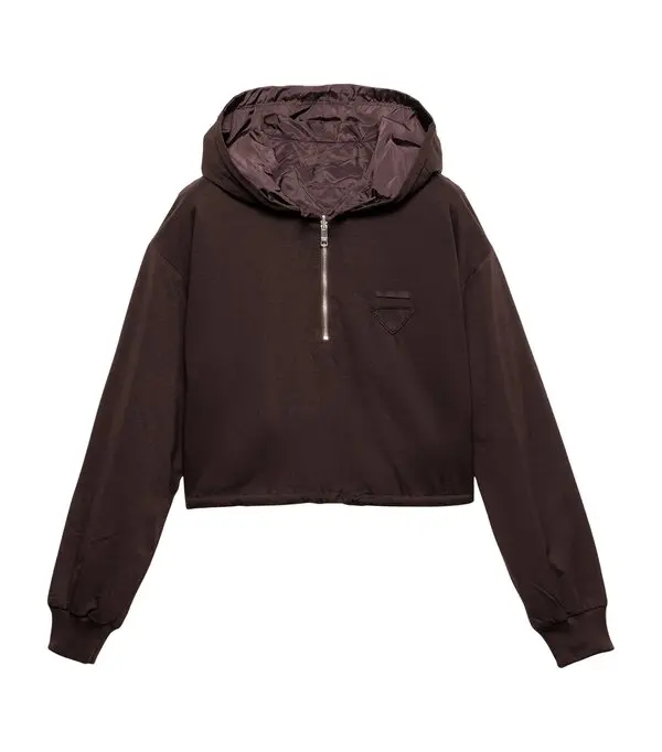 Prada Reversible Half-zip Hoodie - Brown
