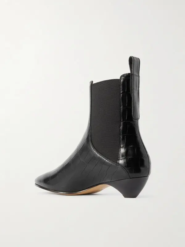 Le Monde Beryl Allegra Croc-effect Leather Chelsea Boots - Black
