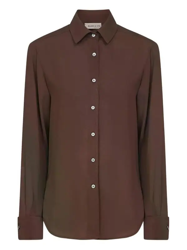 BLANCA VITA Button-fastening Shirt - Brown