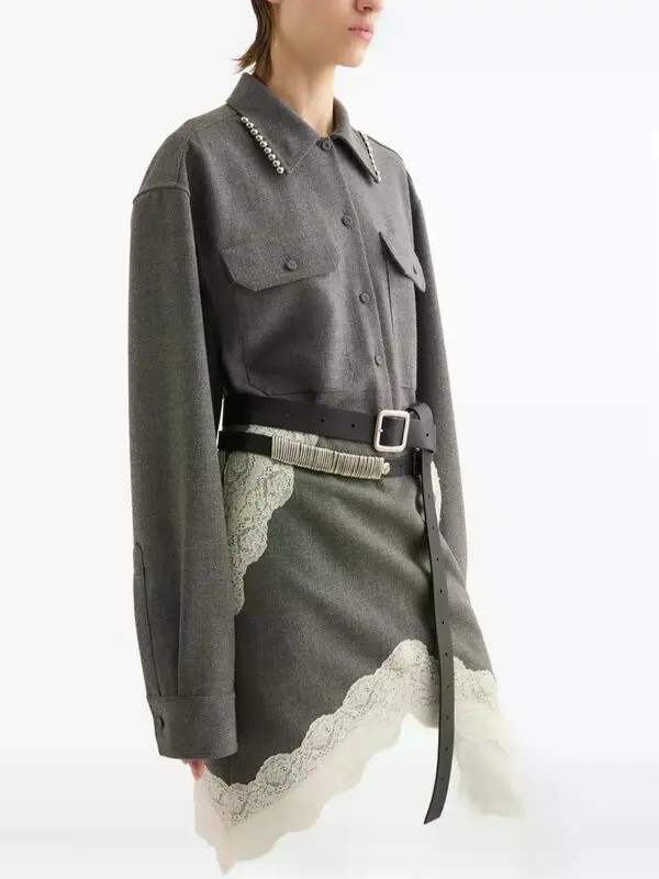 JIL SANDER Embellished Collar Button-up Shirt
