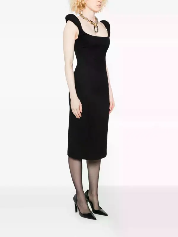 MARINE SERRE Virgin Wool Sleeveless Dress