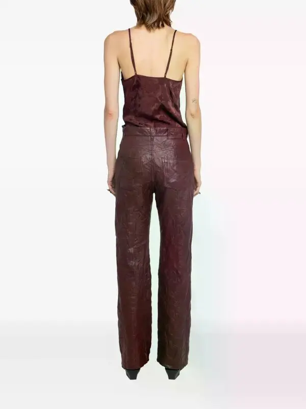 Zadig&Voltaire Crinkled Leather Trousers - Brown