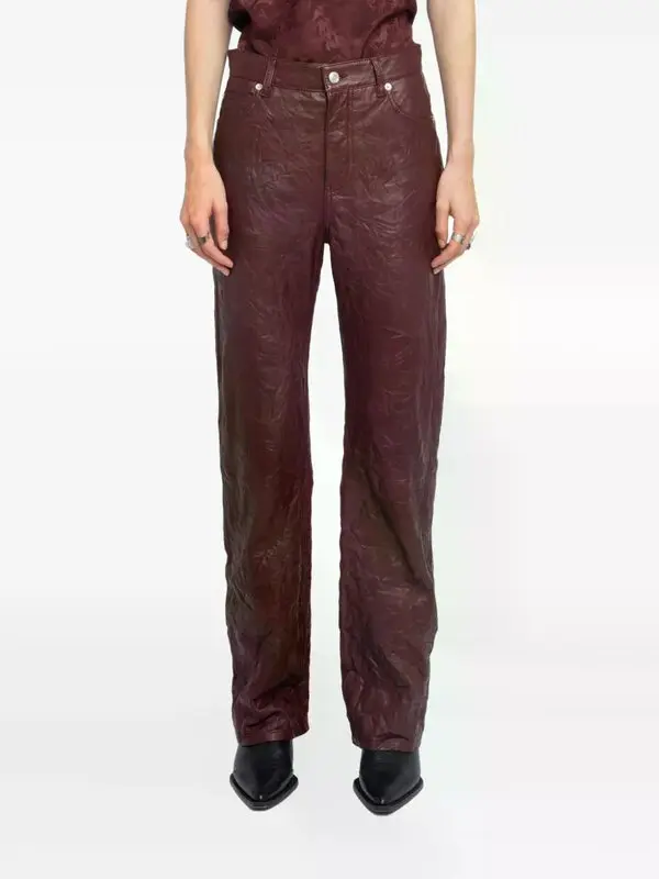 Zadig&Voltaire Crinkled Leather Trousers - Brown