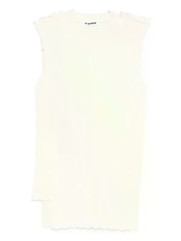 JIL SANDER Ribbed Sleeveless Scoop Neck Top