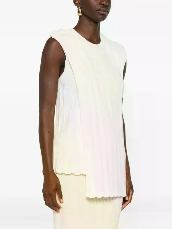JIL SANDER Ribbed Sleeveless Scoop Neck Top