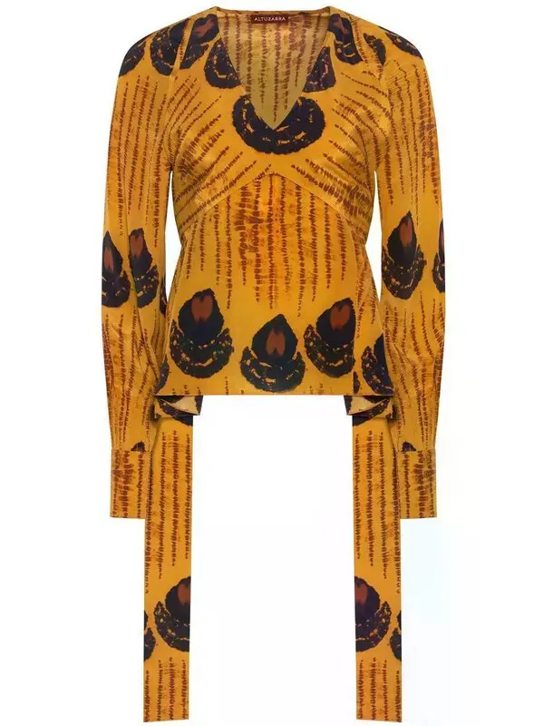 Altuzarra Dagur" Graphic Print Silk Blouse