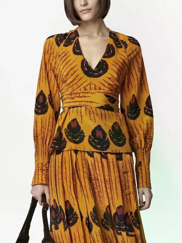 Altuzarra Dagur" Graphic Print Silk Blouse