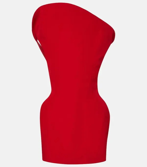 Magda Butrym Asymmetric Cotton-blend Minidress - Red