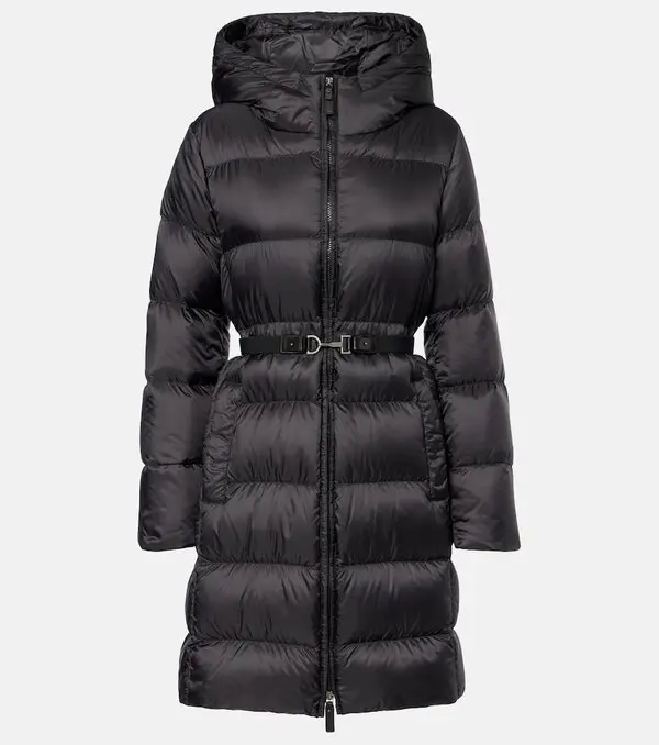 Max Mara Belted Quilted Down Coat - Black