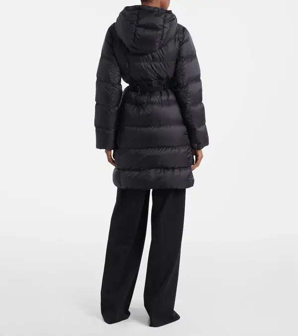 Max Mara Belted Quilted Down Coat - Black