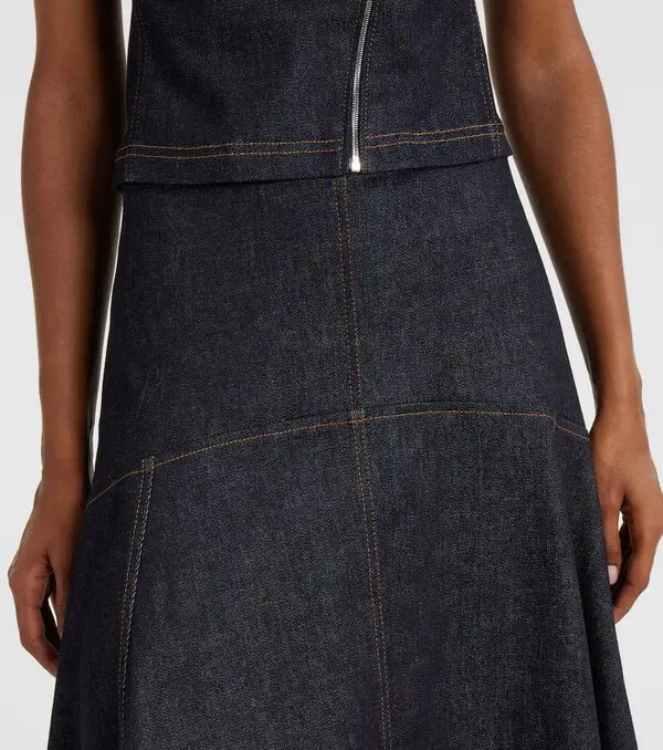 Jacquemus Triangle De-nîmes Denim Midi Skirt