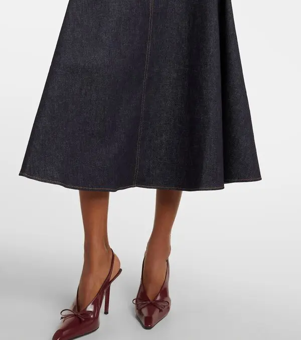 Jacquemus Triangle De-nîmes Denim Midi Skirt