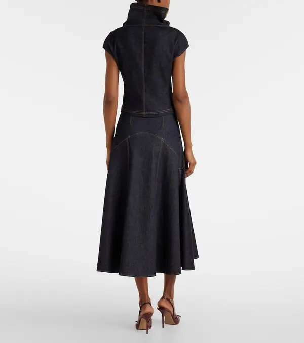 Jacquemus Triangle De-nîmes Denim Midi Skirt