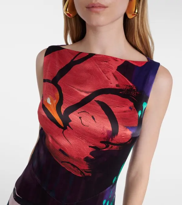 ROKSANDA Munir Printed Silk Satin Gown - Multicoloured