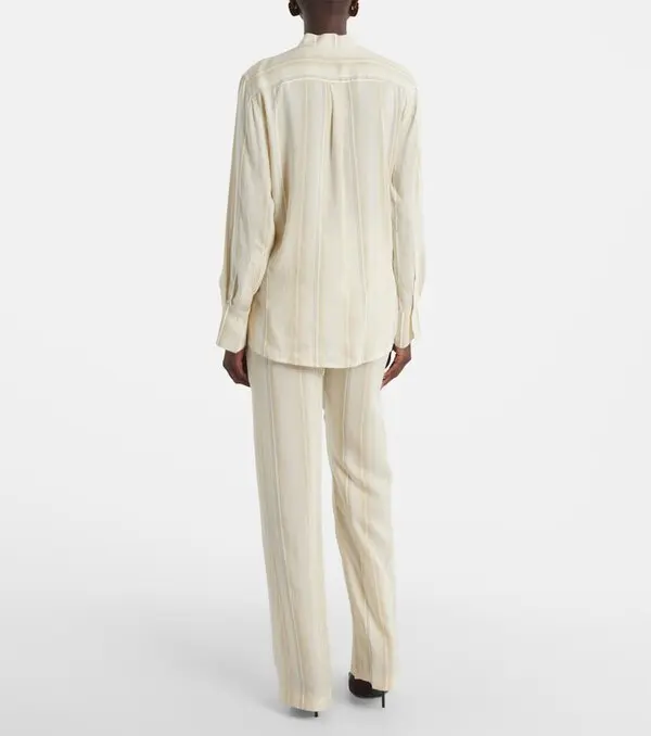 Victoria Beckham Striped Silk Blend Shirt
