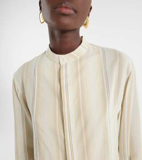 Victoria Beckham Striped Silk Blend Shirt