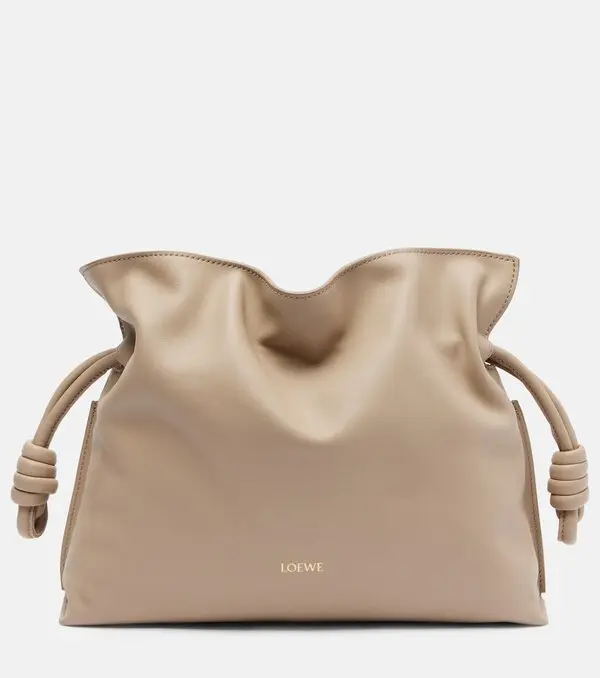 Loewe Flamenco Medium Leather Tote Bag - Beige