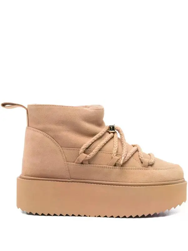 Inuikii Classic Suede Platform Boots - Neutrals