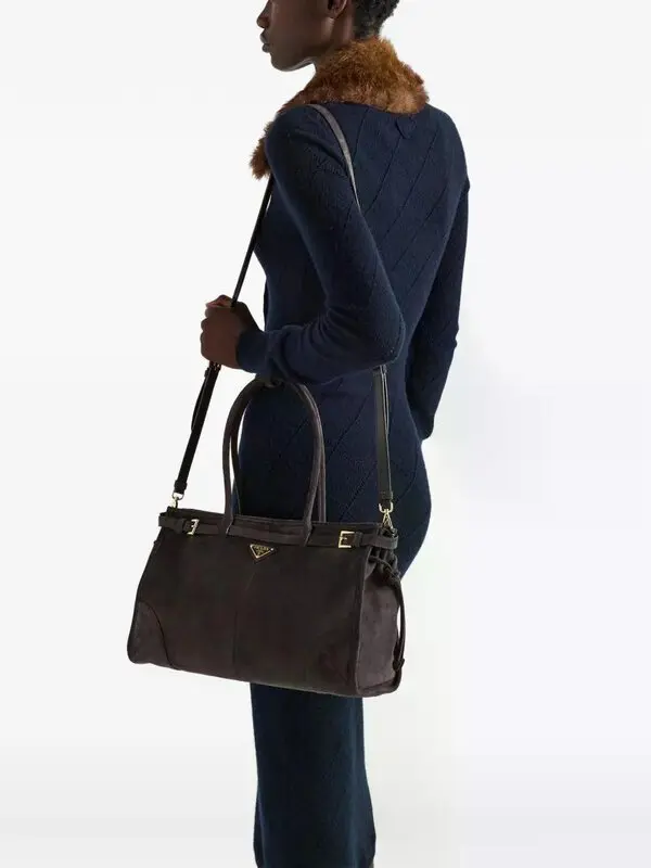 Prada Large Bonnie Tote Bag - Brown