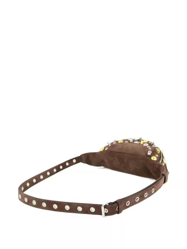 Valentino Garavani Suede Belt Bag With Stud Embellishments - Brown