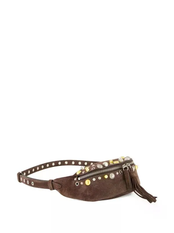 Valentino Garavani Suede Belt Bag With Stud Embellishments - Brown