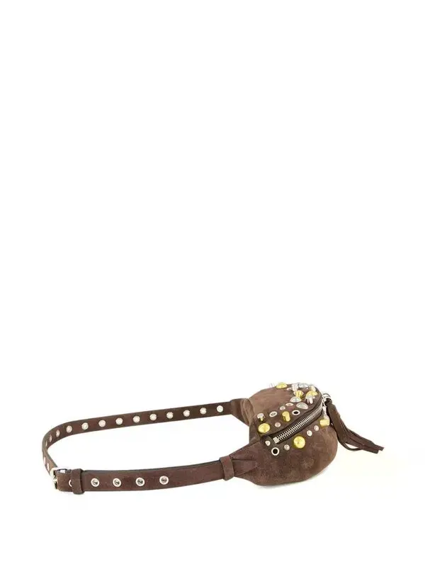 Valentino Garavani Suede Belt Bag With Stud Embellishments - Brown