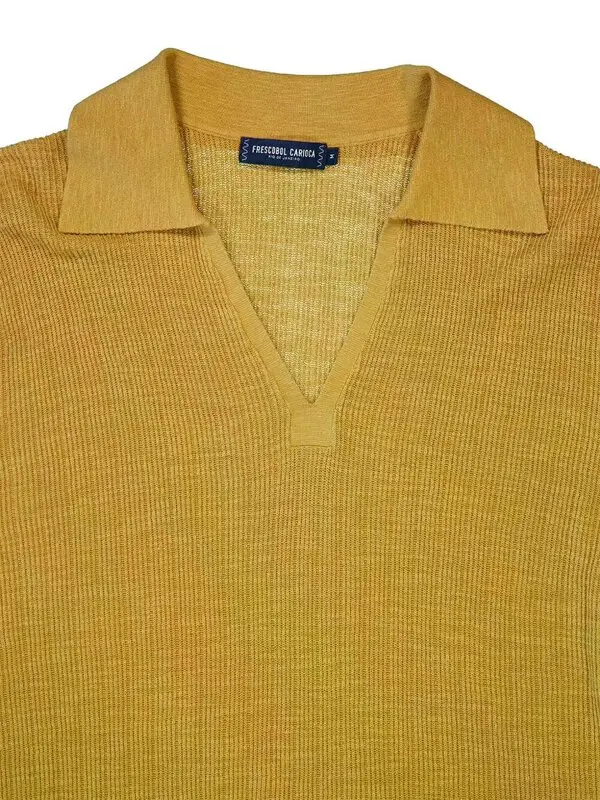 Frescobol Carioca Joaquim Ribbed V-neck Polo Shirt