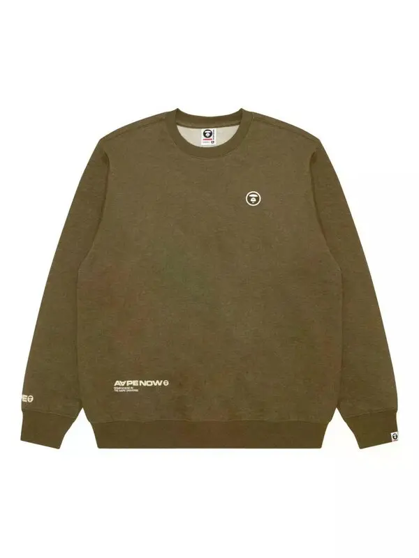 AAPE BY *A BATHING APE Logo-patch Crew-neck Sweater - Green