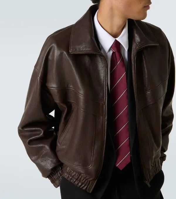 Saint Laurent Leather Bomber Jacket