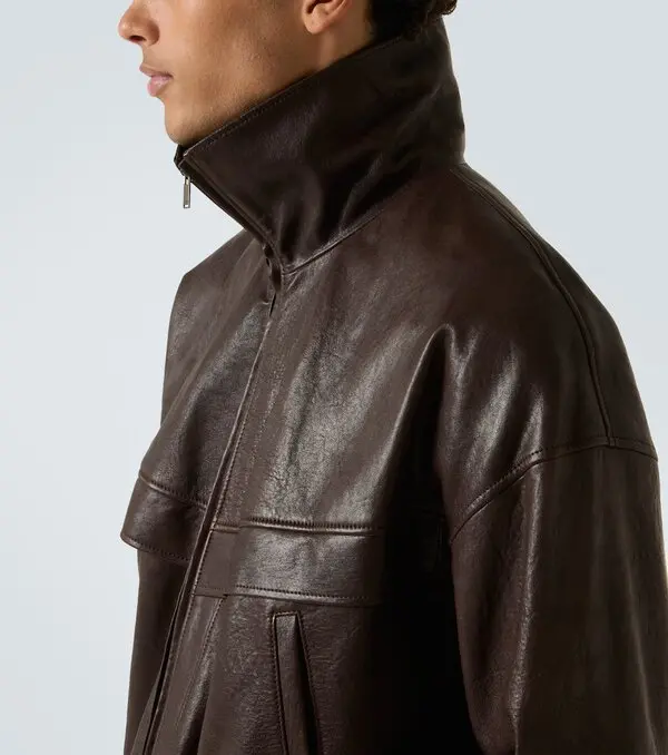 Saint Laurent Leather Bomber Jacket