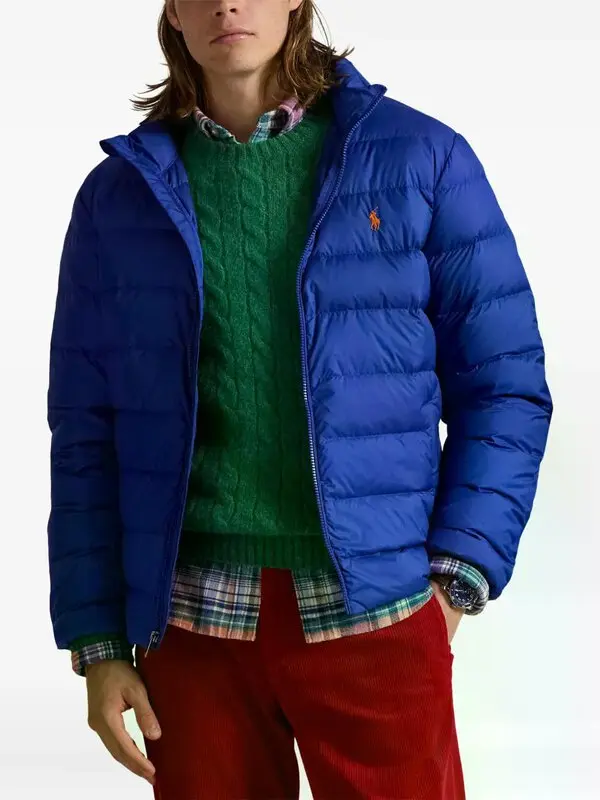 Polo Ralph Lauren Padded Zip-up Jacket With Stand Collar - Blue