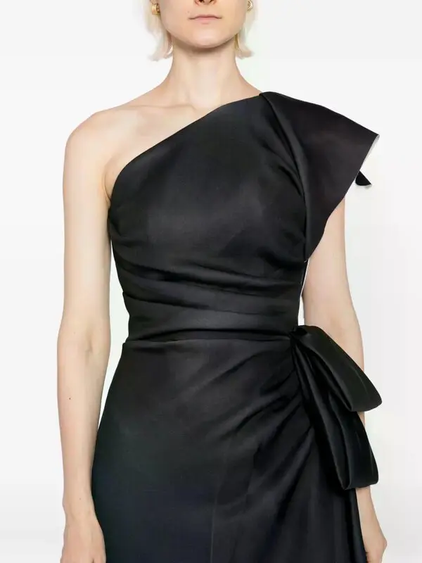 SAIID KOBEISY One-shoulder Ruffled Gown - Black