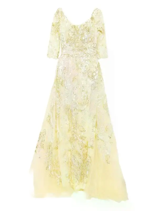 SAIID KOBEISY Embroidered Maxi Dress - Yellow