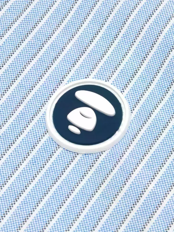 AAPE BY *A BATHING APE Embroidered Striped Shirt - Blue
