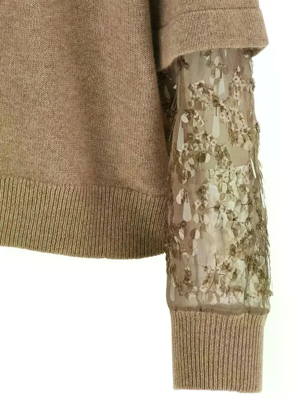 Brunello Cucinelli Sequin-embellished High-neck Sweater