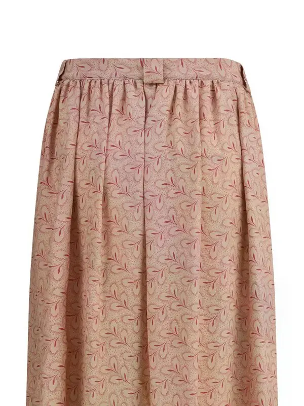 KRISTINA TI Printed Silk Midi Skirt