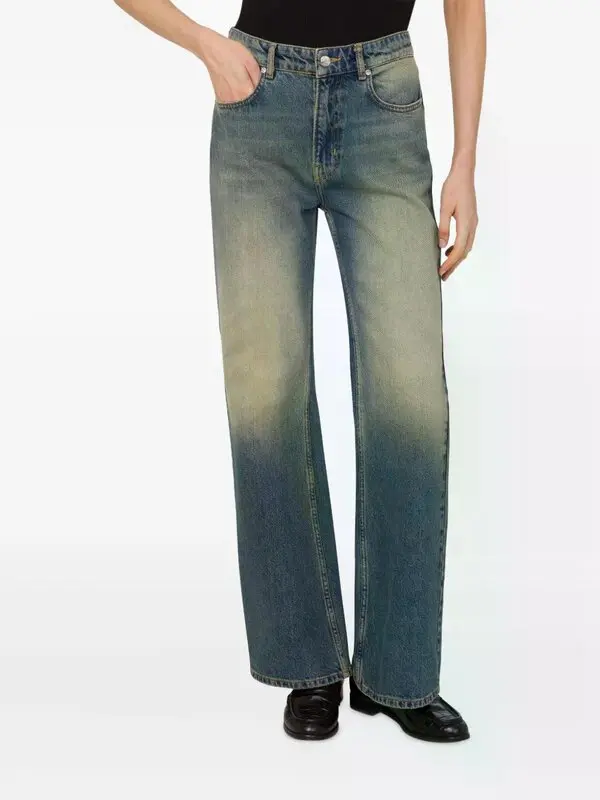 Moschino Wide Leg Faded Jeans