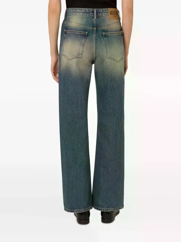 Moschino Wide Leg Faded Jeans