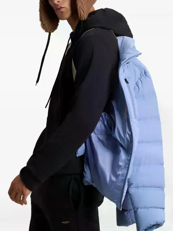 Woolrich Stretch Hooded Puffer Jacket - Blue