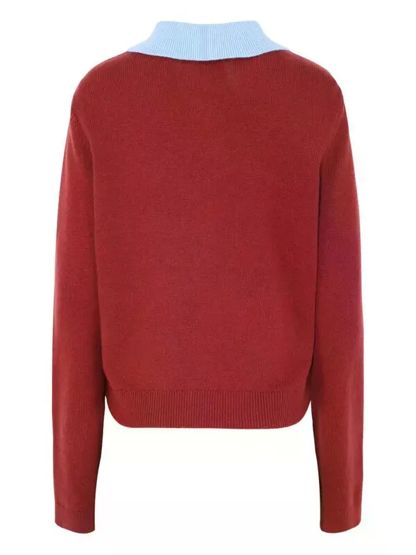 SELF-PORTRAIT Patch-pocket Knitted Polo Top