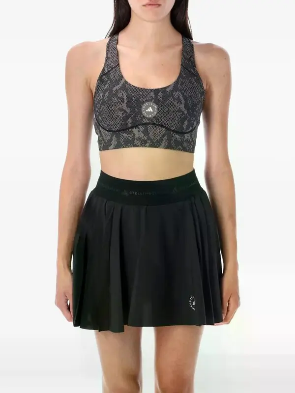 Adidas By Stella McCartney Snake-print Racer-back Top - Grey