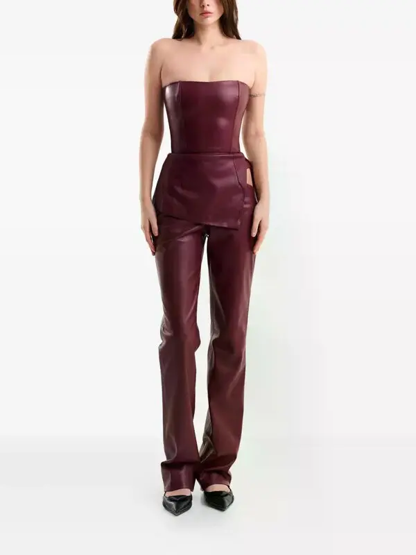 LIKA Lace-up Asymmetrical Top - Red