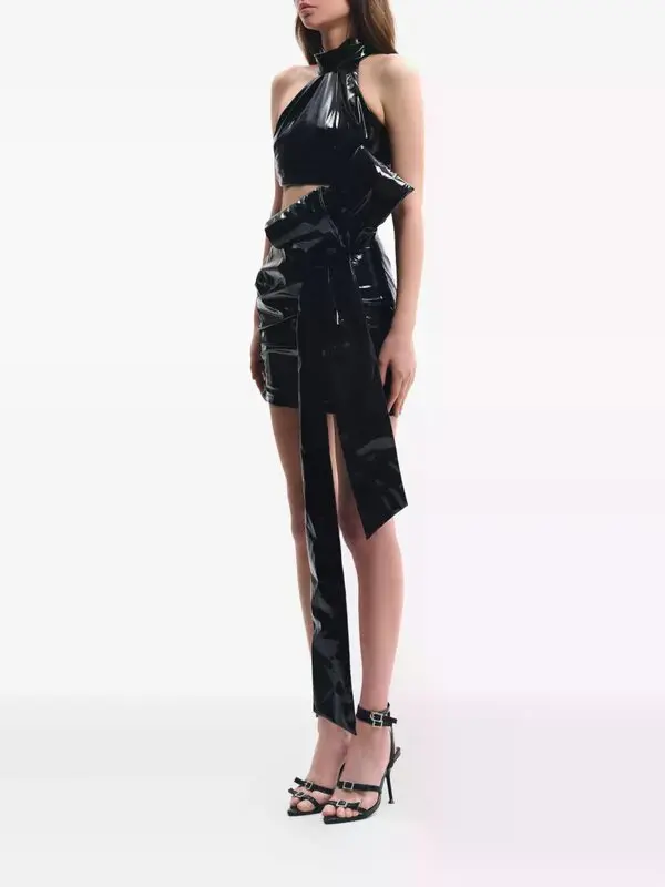 LIKA Name Bow Detail Draped Mini Skirt