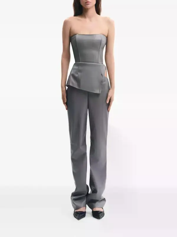 LIKA Lace-up Corset Top - Grey