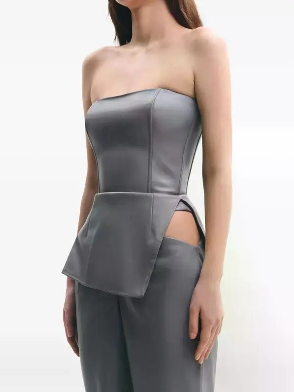 LIKA Lace-up Corset Top - Grey