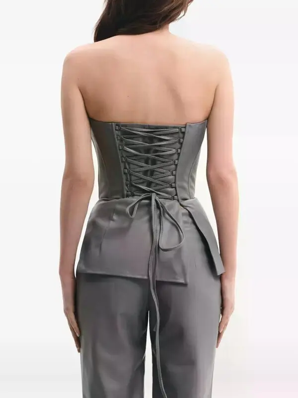 LIKA Lace-up Corset Top - Grey