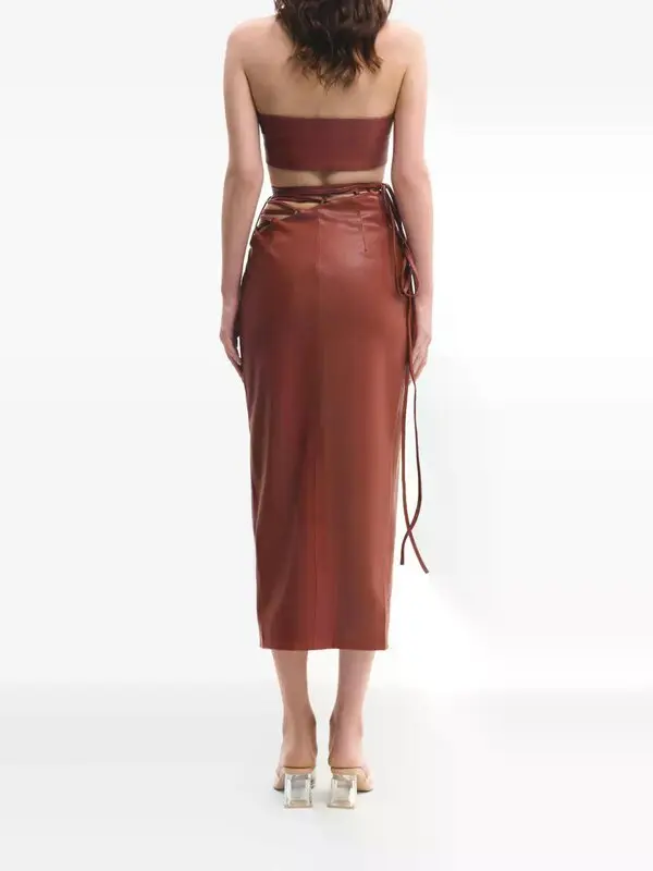 LIKA Lace-up Midi Skirt - Brown