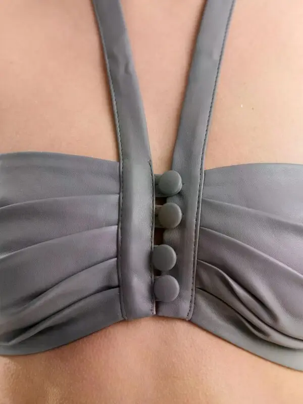 LIKA Buttoned Halterneck Top