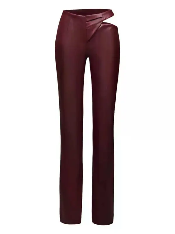 LIKA Cut-out Eco-leather Trousers - Red
