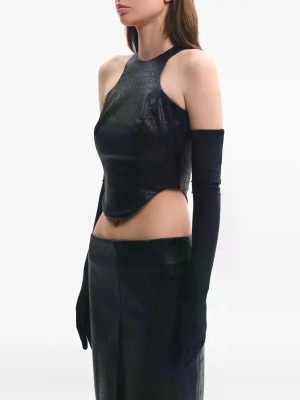 LIKA Name' Crocodile-effect Zip-fastening Top